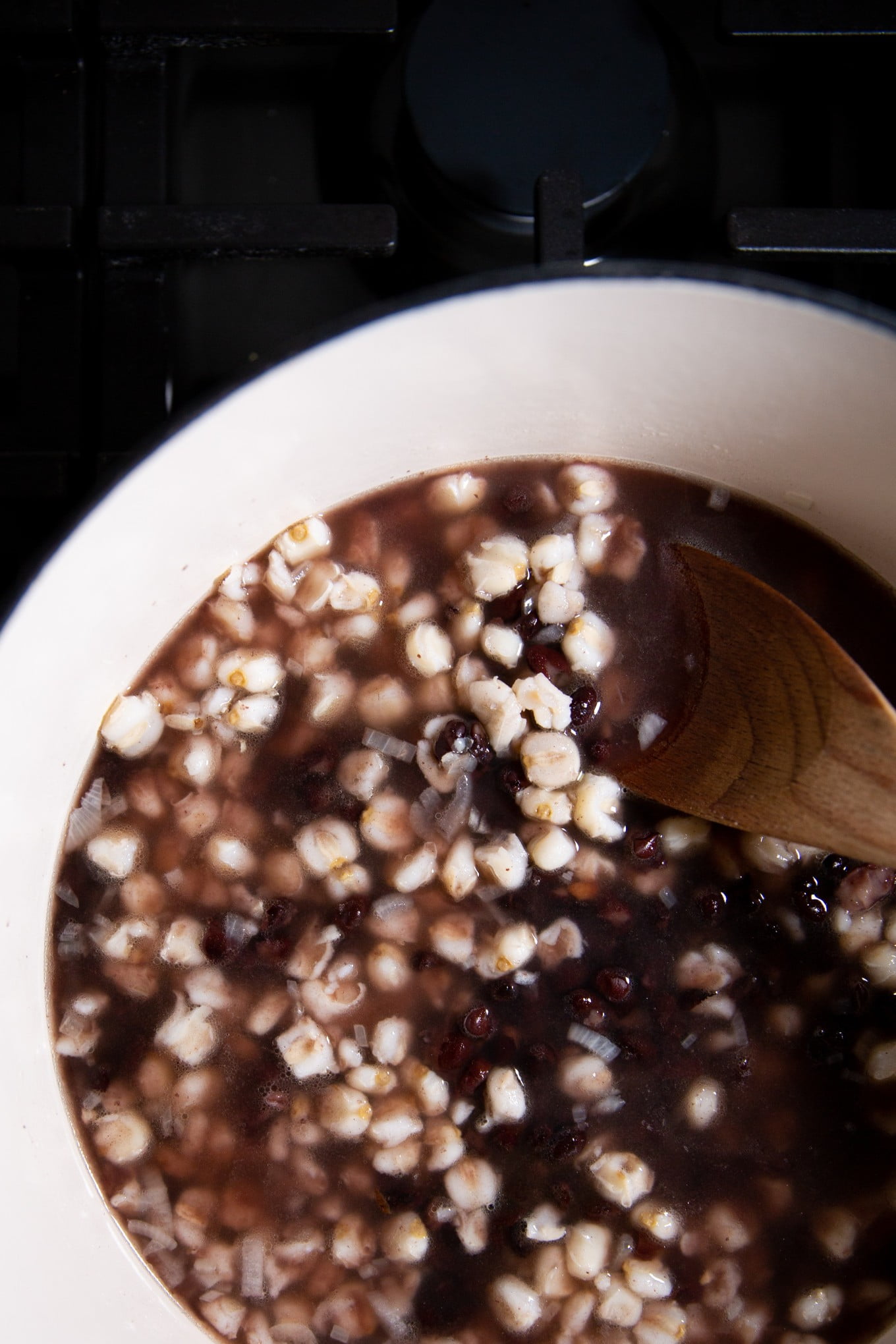 Pozole black bean soup, vegan, Mexican - Ale Cooks
