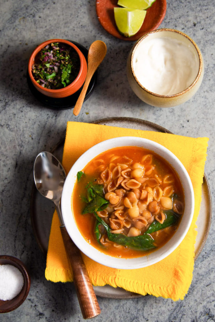 Vegan Sopa de Conchas | Cozy Mexican Shell Pasta Soup