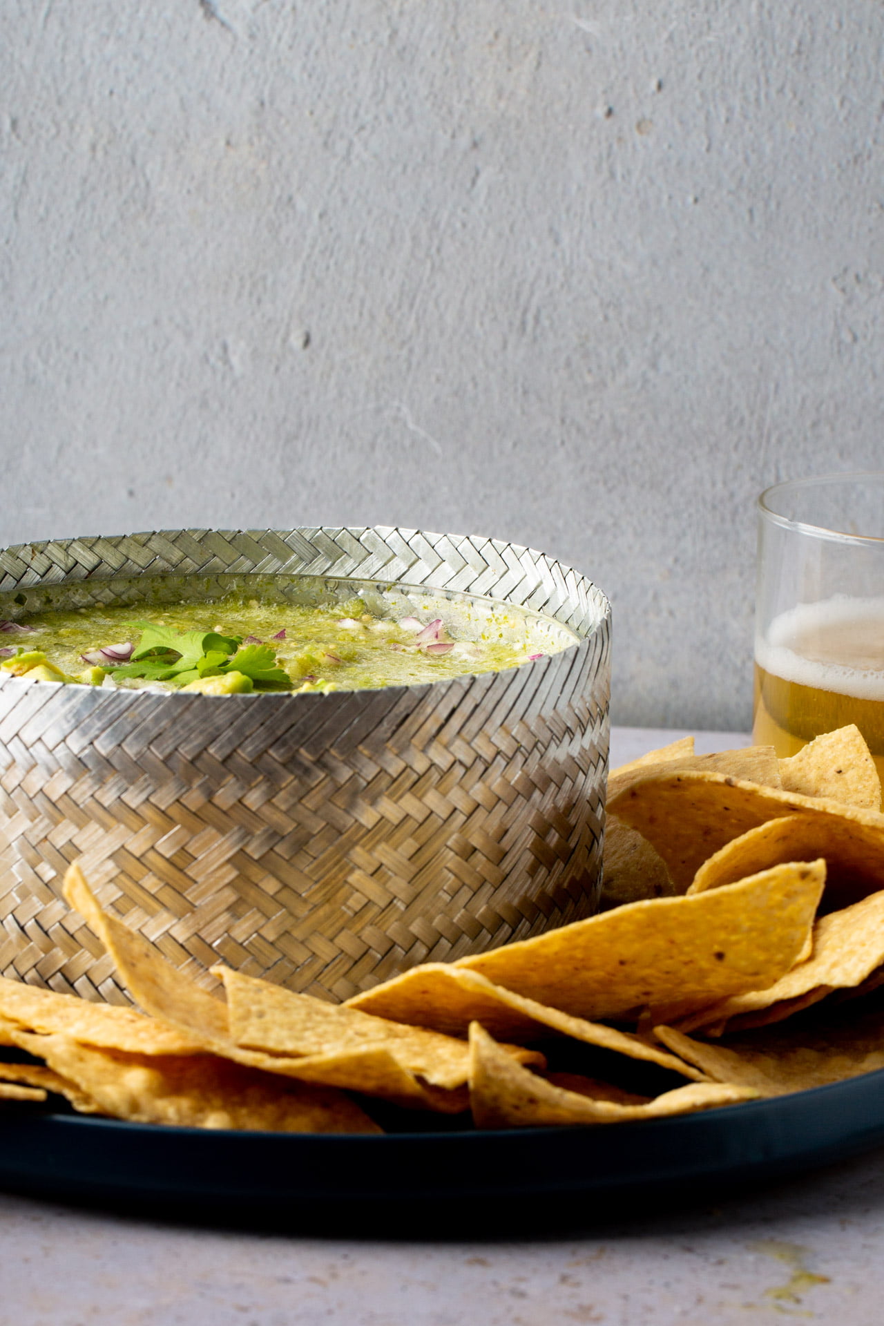 Salsa borracha with tomatillos (Salsa verde with beer)